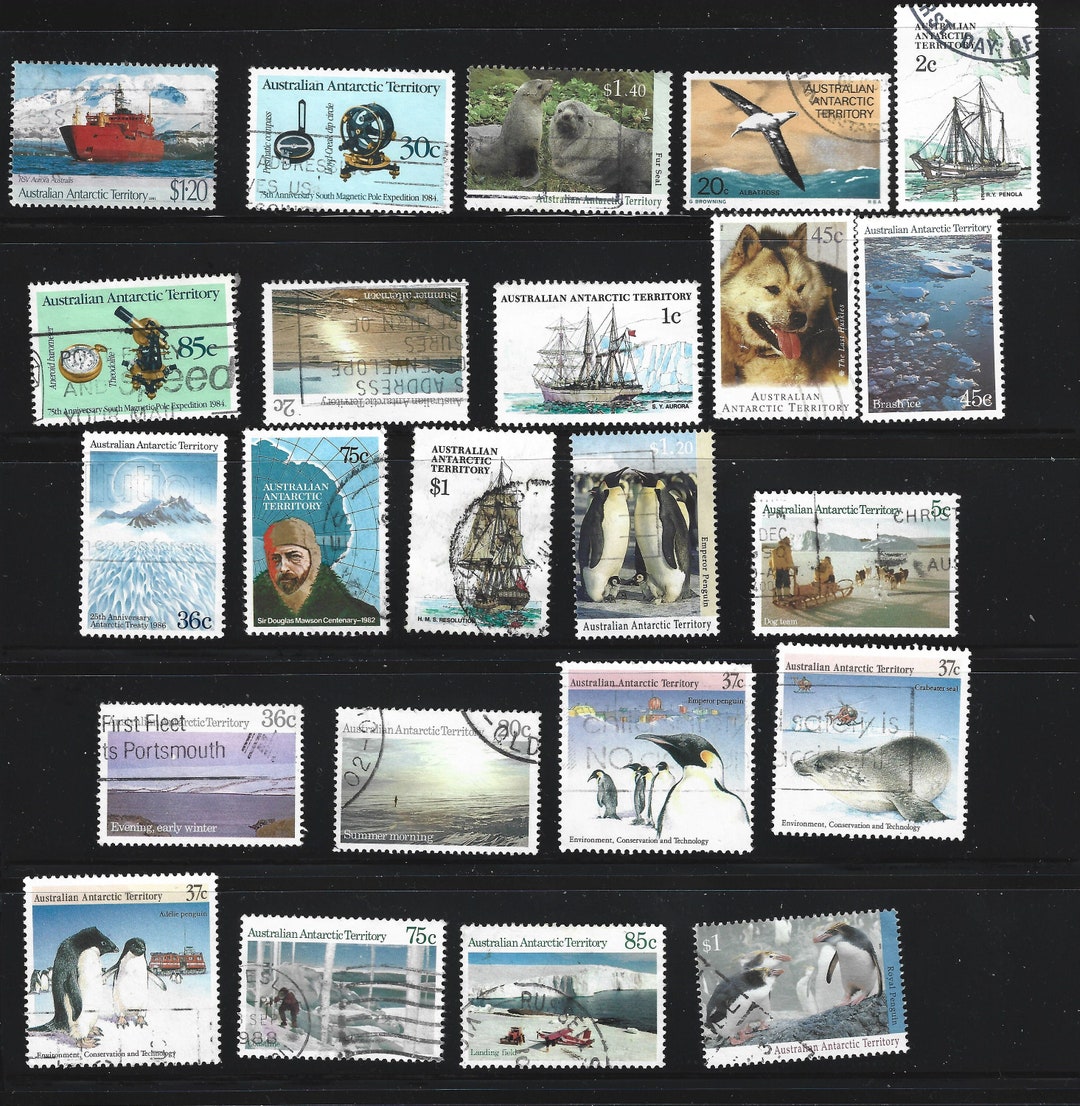 23 Australian Antarctic Territory Stamp Collection. Assortment of ...