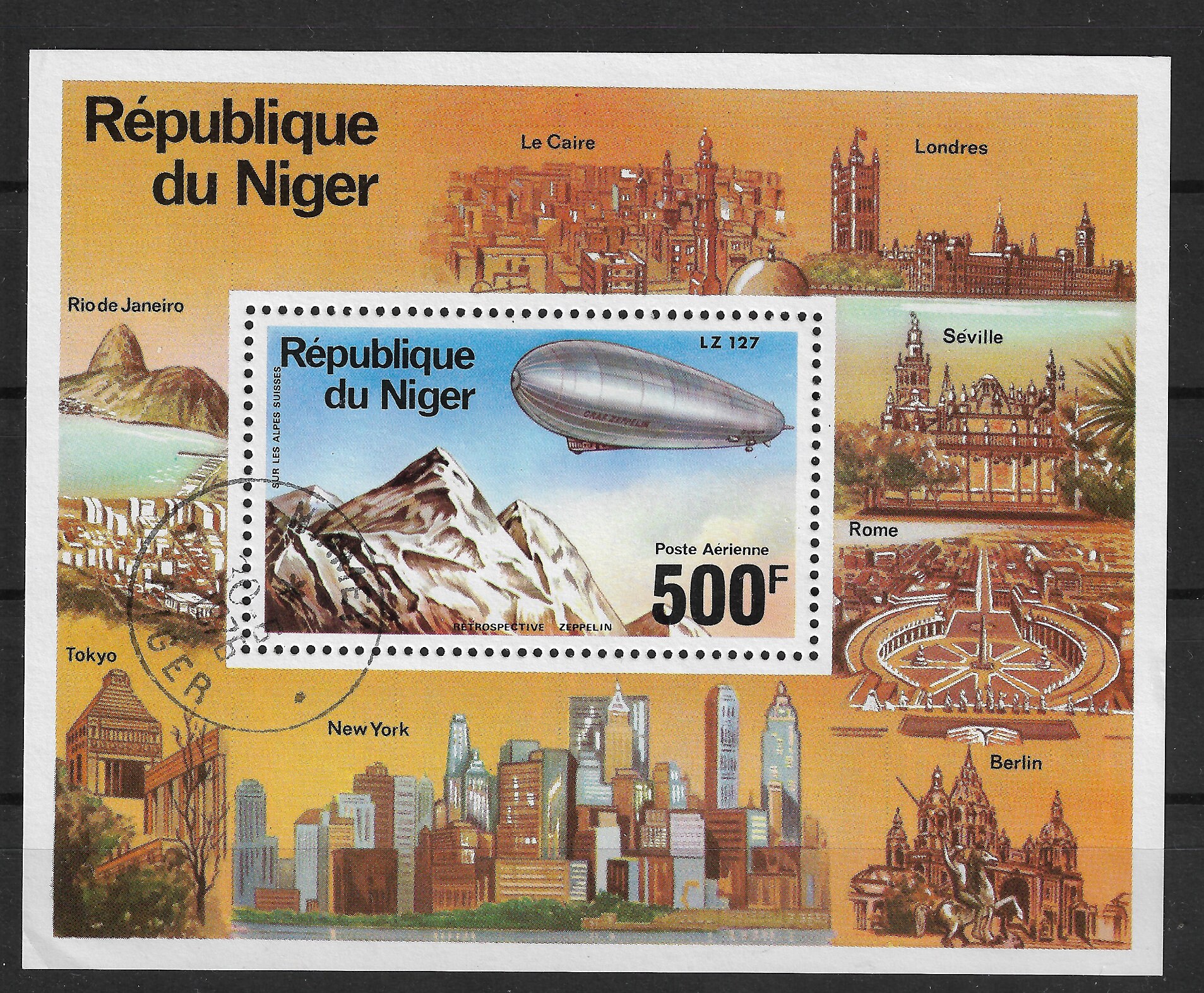 Zeppelin Anniversary Niger Postage Stamp Minisheet 1976 Commemorative ...