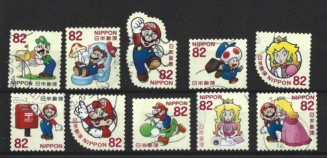 Super Mario - Japan Postage Stamps X 10. Cute Japanese Stamp Set ...