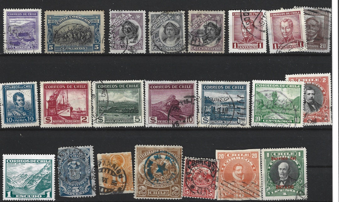Older Chile Postage Stamps From the 1910s-40s X 22. Vintage Chilean ...