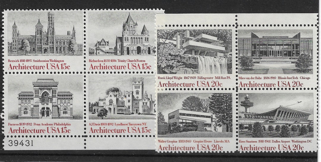 American Architecture - USA Postage Stamps X 16. Collectable Gift ...