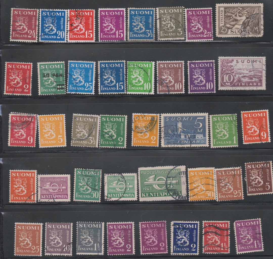 40 Older Finnish Postage Stamps From the 1940s-60s. Finland Stamp ...