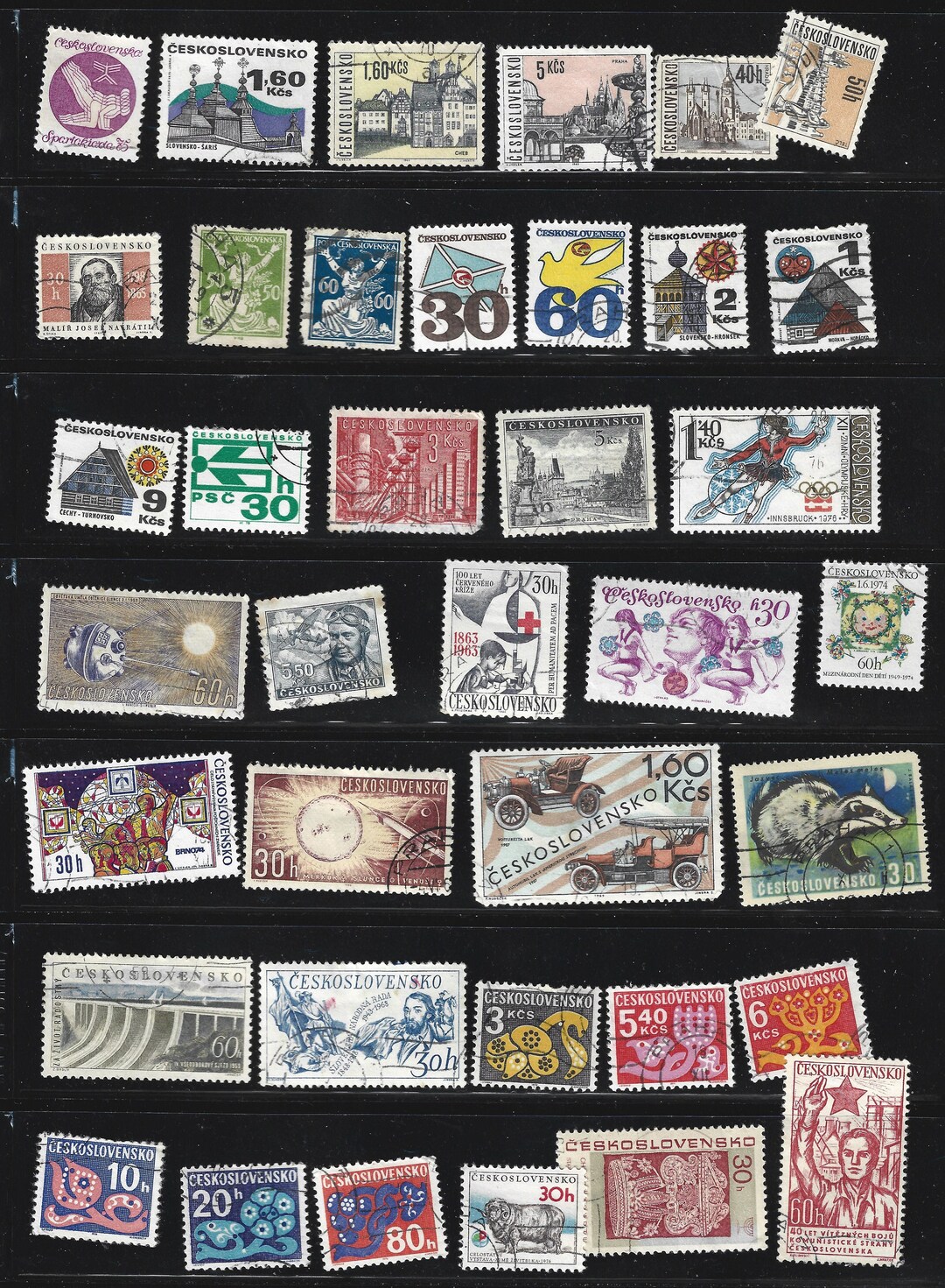 110+ Czechoslovakia Stamps. Czech Stamp Collection (c. 1930s-70s ...