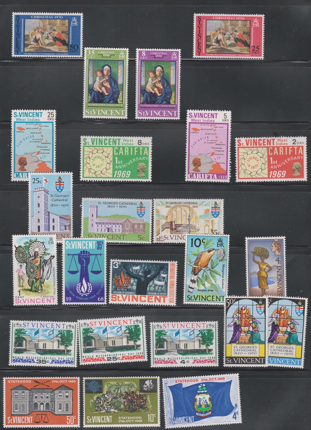 44x St. Vincent Postage Stamps From the 1960s/70s. Vintage Caribbean ...