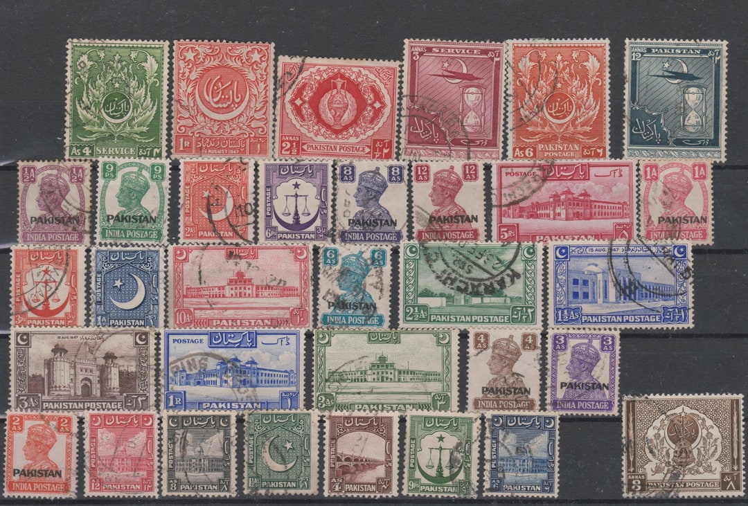 33 Older Pakistan Stamp Collection. Assortment of Rare Stamps (1940s ...