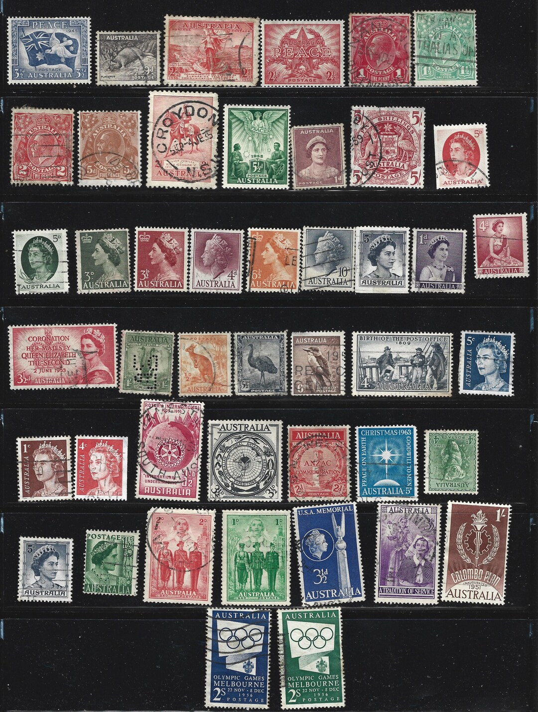Australia Postage Stamps From the 1930s-60s X 45. Australian Stamp ...