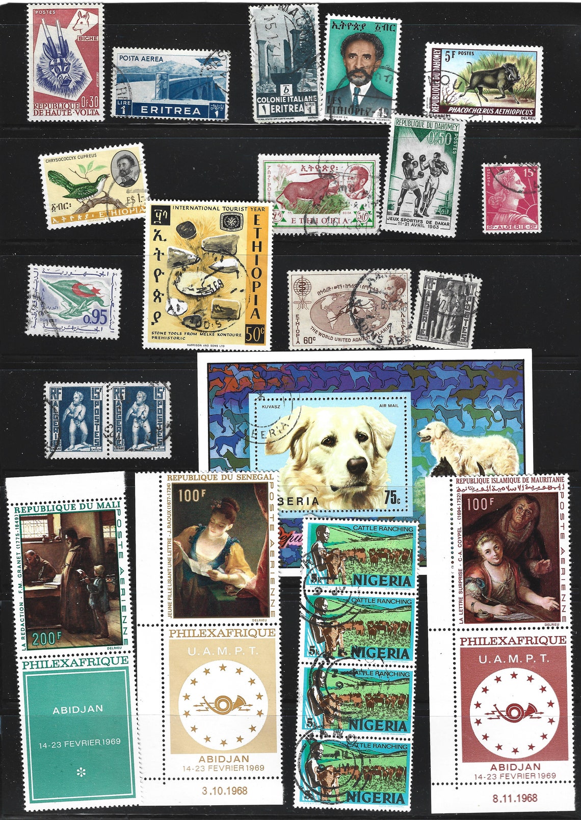 110+ Africa Stamp Collection. Assortment of Stamps (1920s-80s). Vintage ...