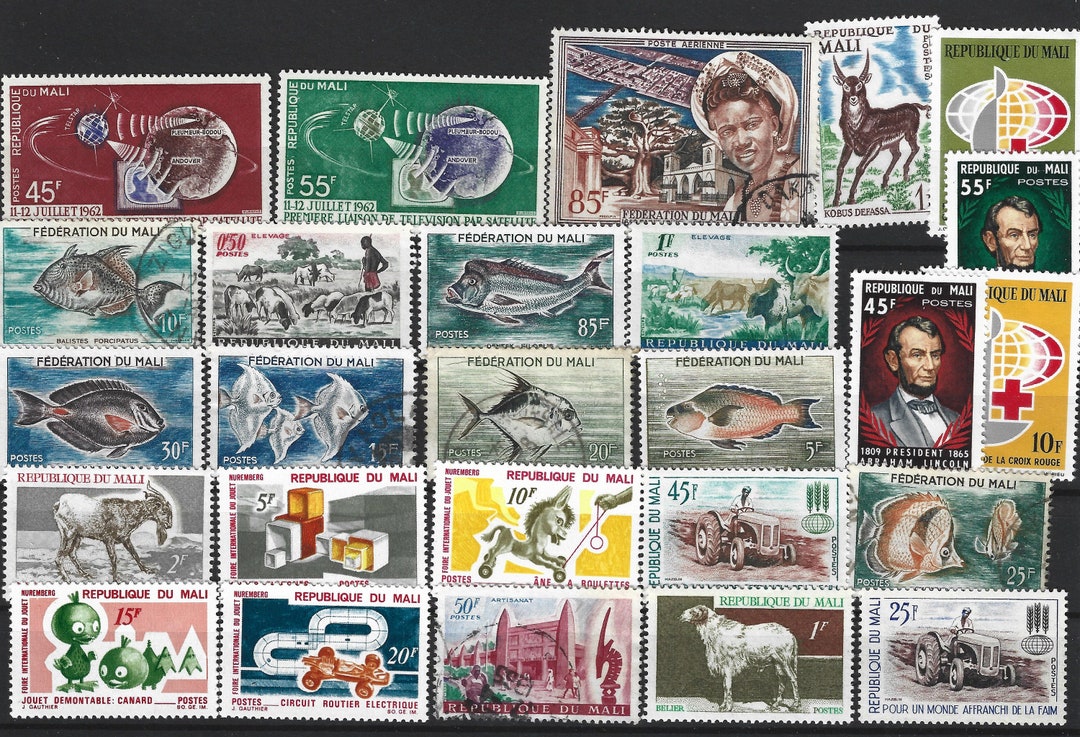 26 Mali Stamps. Malian Stamp Collection (c. 1960s). African. Africa. - Etsy