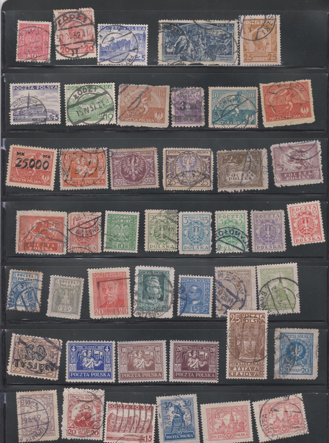 Poland 1920s-50s Postage Stamps X 58. Vintage Polish Stamp Collection ...