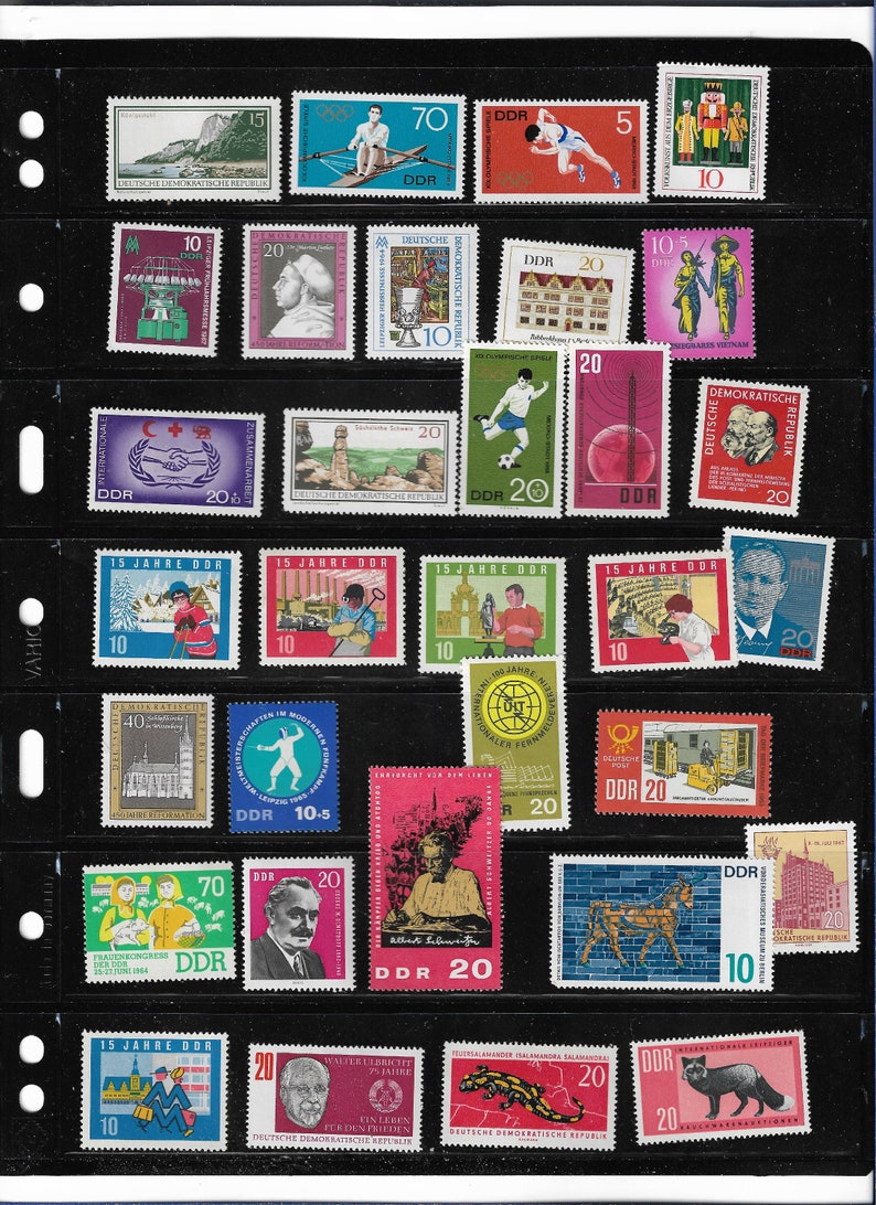 90 X Germany DDR Stamp Collection. Assortment of Rare Commemorative ...