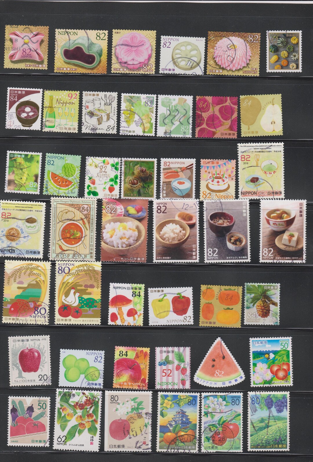 100+ Japan Postage Stamps Feauturing Japanese Food. Gift. - Etsy