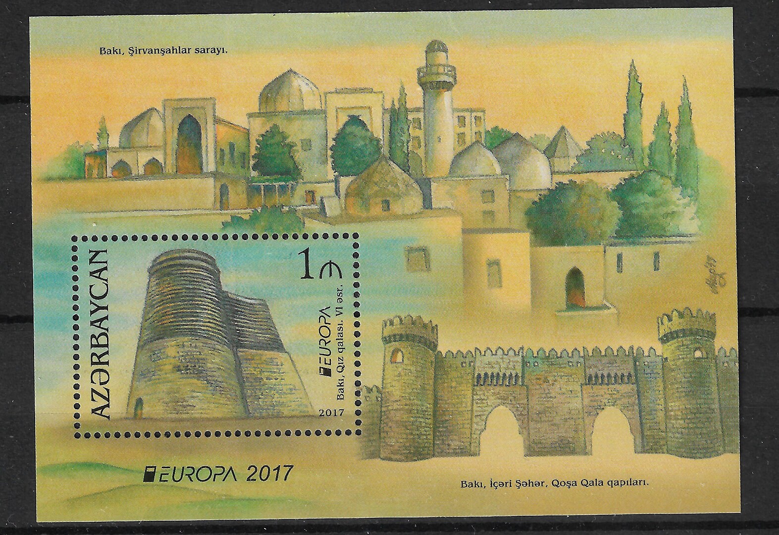 Azerbaijan Castles Azeri Postage Stamp Minisheet europa 2017 ...