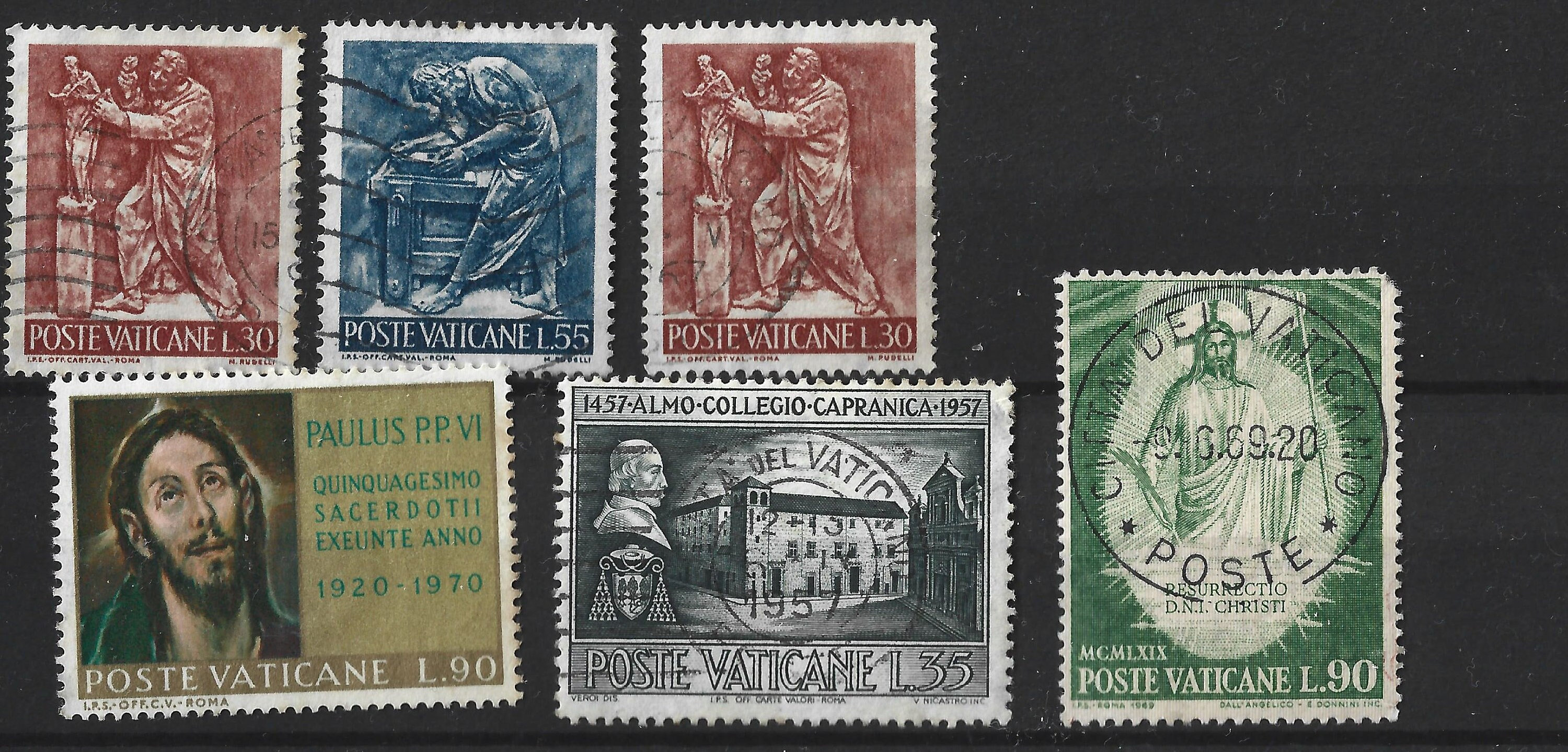 6 Vatican City Stamps. 1950s/60s Stamp Collection. Pope, Religion, Catholicism. - Etsy