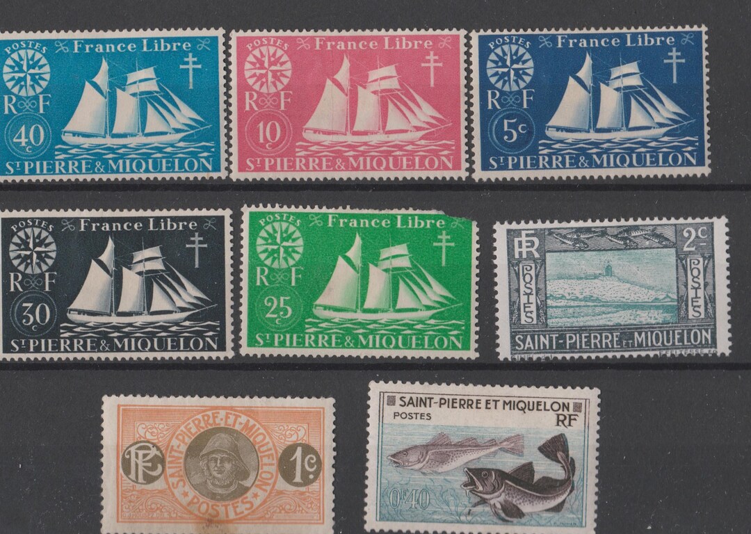 8x Saint Pierre and Miquelon Stamp Collection. Assortment of Rare ...