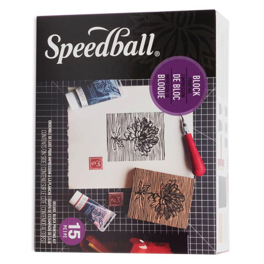 Speedball Deluxe Linocut Printmaking Kit – Professional Carving Set ...
