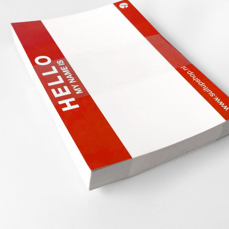 Hello My Name is Stickers 50pcs Red - Etsy
