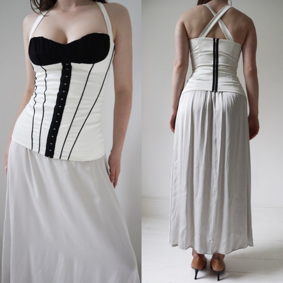 Vintage 1990s Jane Norman Corset Style Bustier Top wi… - Gem