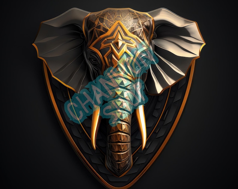 Golden Elephant Logo PNG İmage, Clipart, Wall Art, Design Logo ...