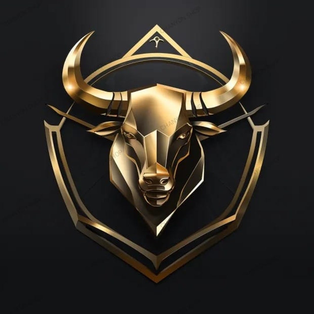 Golden Bull Logo PNG İmage, Clipart, Wall Art, Design Logo - Etsy
