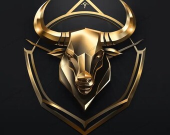 Golden Bull Logo PNG İmage, Clipart, Wall Art, Design Logo - Etsy