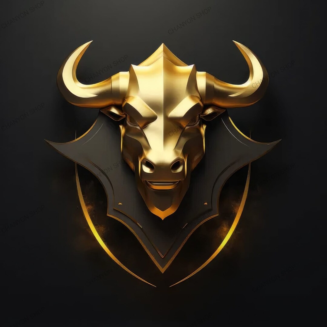 Golden Bull Logo PNG İmage, Clipart, Wall Art, Design Logo - Etsy