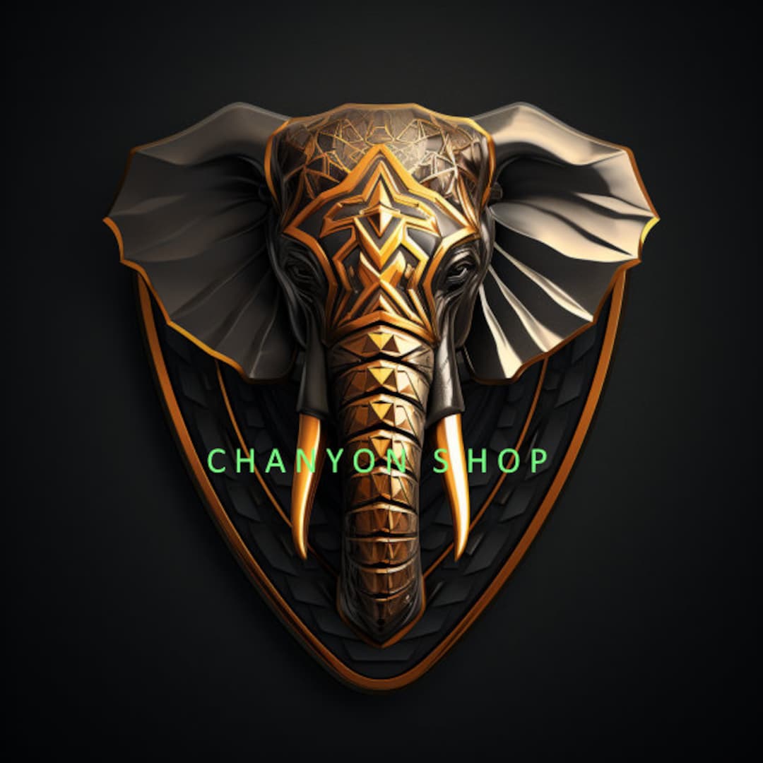 Golden Elephant Logo PNG İmage, Clipart, Wall Art, Design Logo - Etsy