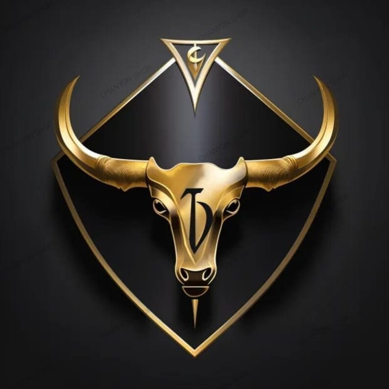 Golden Bull Logo PNG İmage, Clipart, Wall Art, Design Logo - Etsy Australia