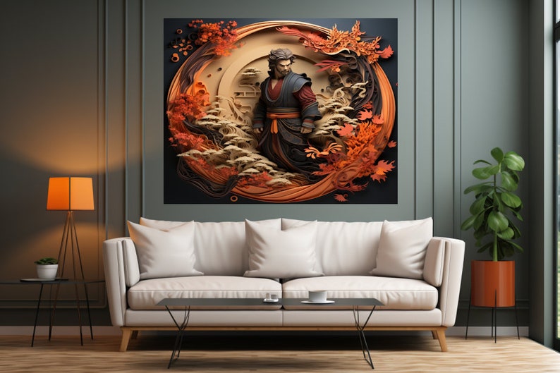Samurai Paper Kirigami Craft Paper Illustration Not Craft Project ...