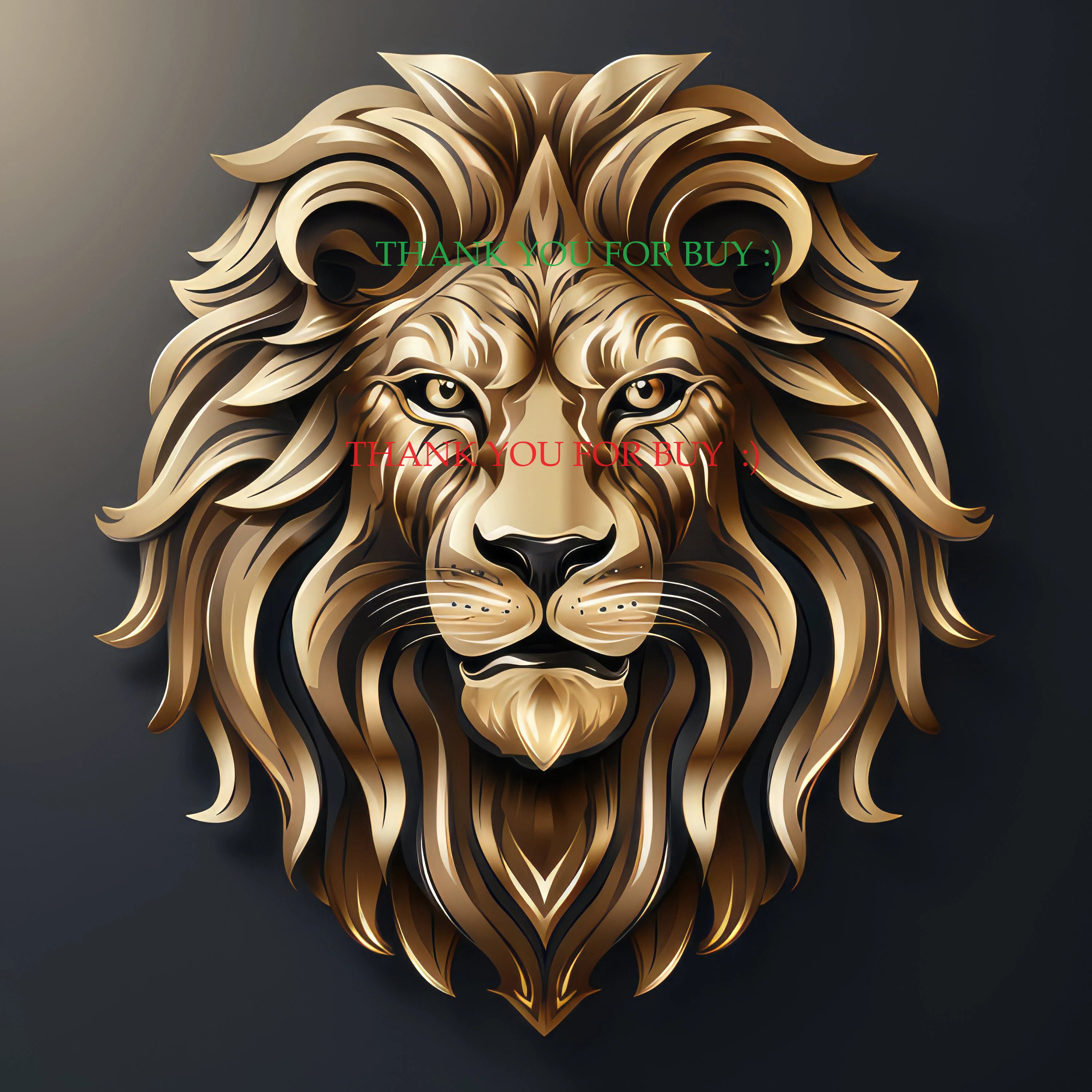 Golden Lion Logo PNG İmage - Etsy