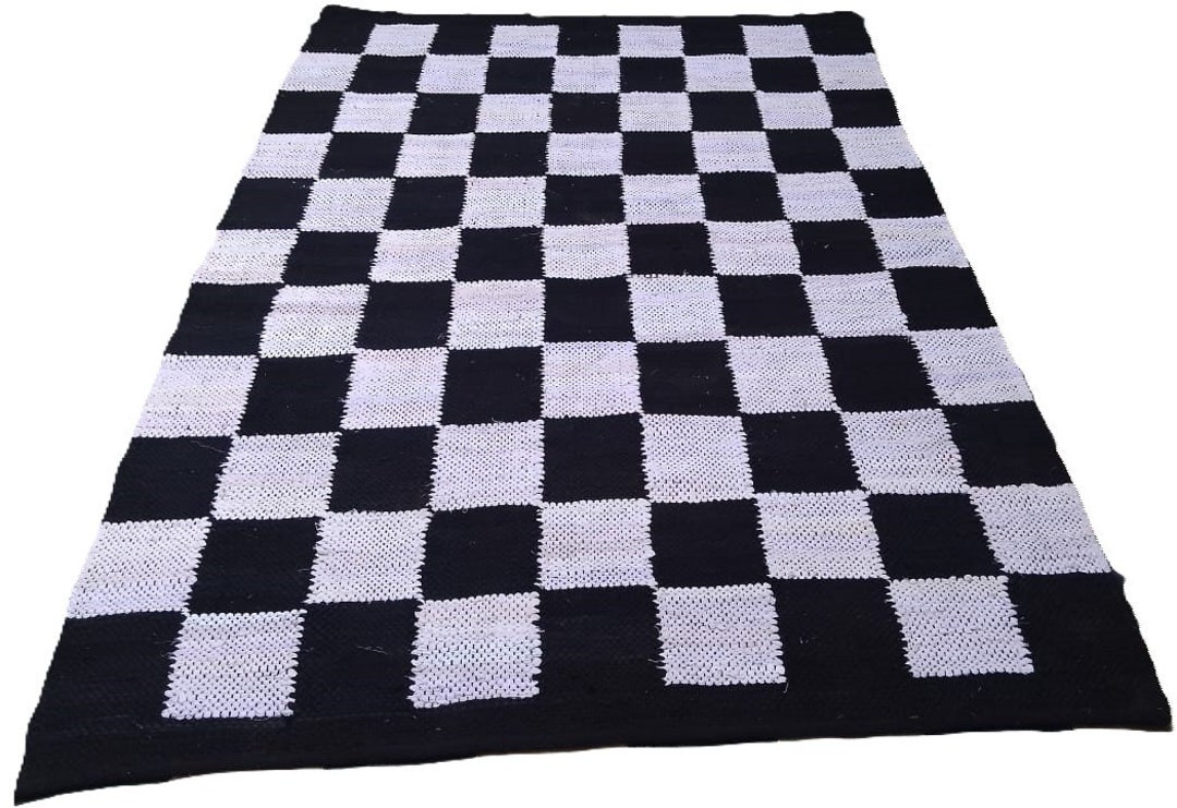 8 X 10 Rug / Chess Board Pattern Rug / Checker Rug / Rug for Living ...