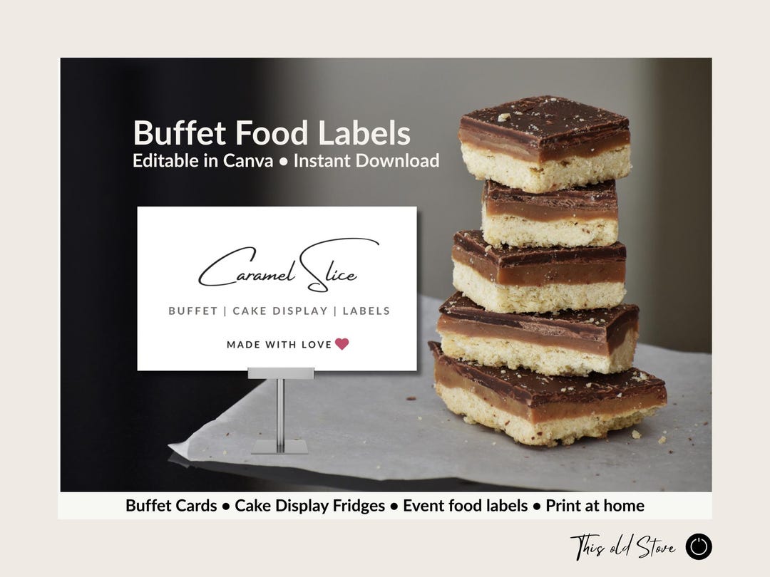 Editable Buffet Food Labels Template | Printable Food Display Cards ...