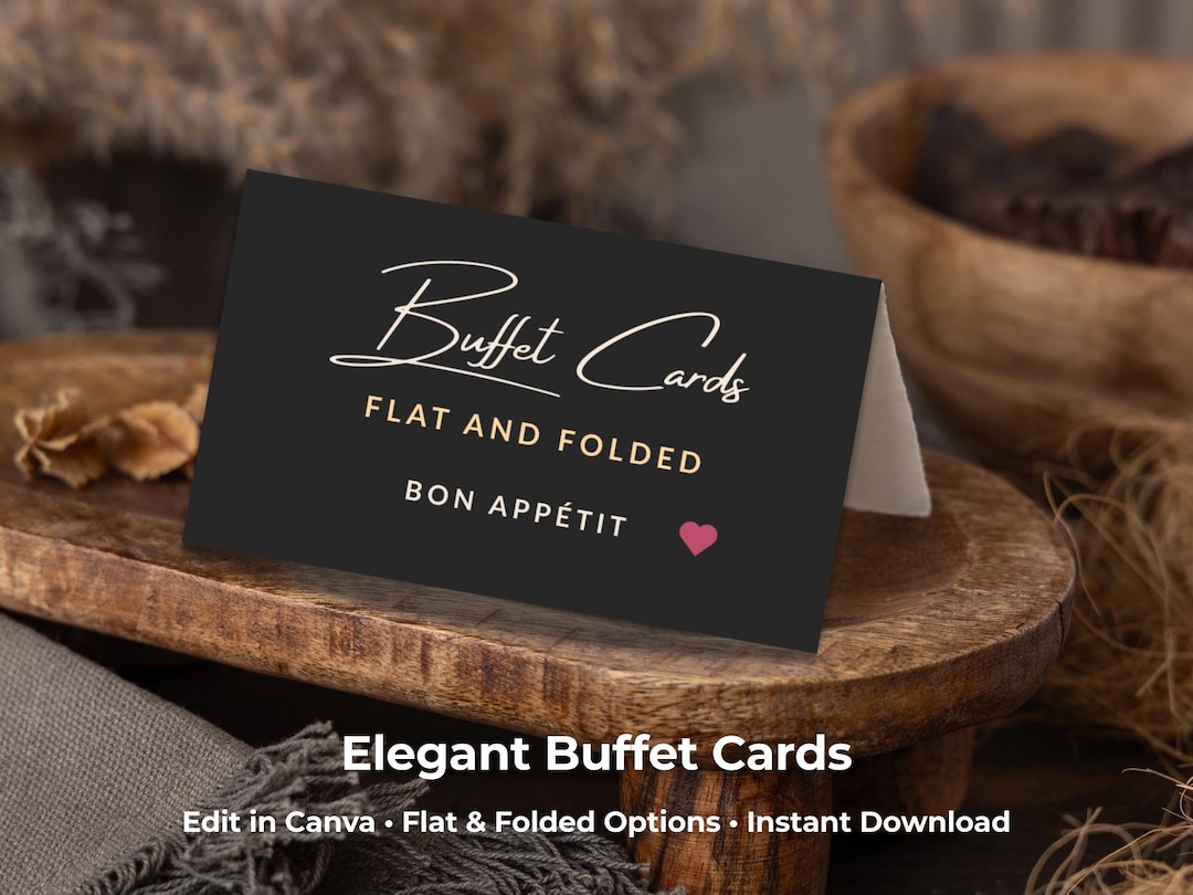 Editable Buffet Cards | Food Display Labels | Event & Celebration Signs ...
