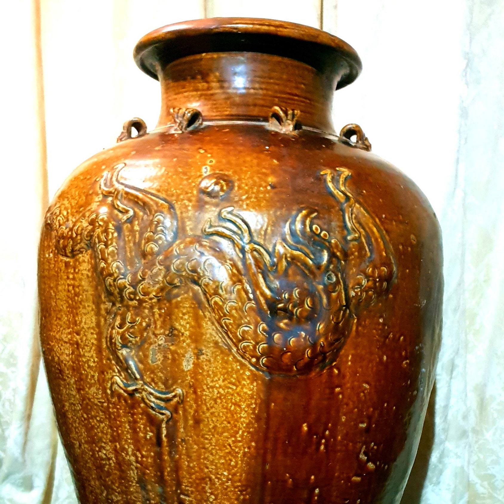 Large Martaban Dragon Ming Dynasty Earthenware Pot / Jar - Etsy