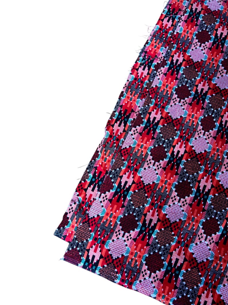 Traditional Dhaka Fabric From Nepal | Ethnic Pattern | Cotton | Red ...