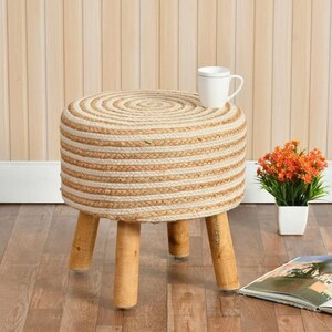 Handmade Jute Pouf, Jute Stool, Boho Chic Home Decor Accent, Textured ...
