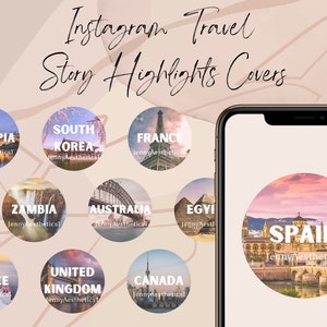 Travel Instagram Highlight Covers, Countries Instagram Story Icons ...