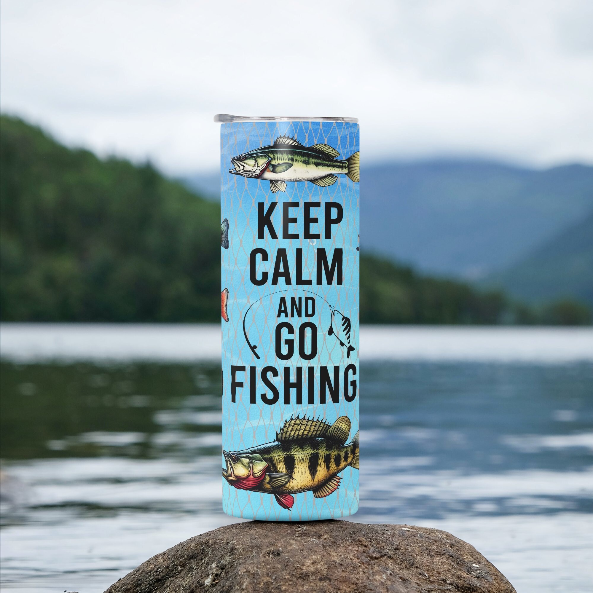 Largemouth Bass Fish Tumbler Wrap, Fishing Life Sublimation Designs PNG ...