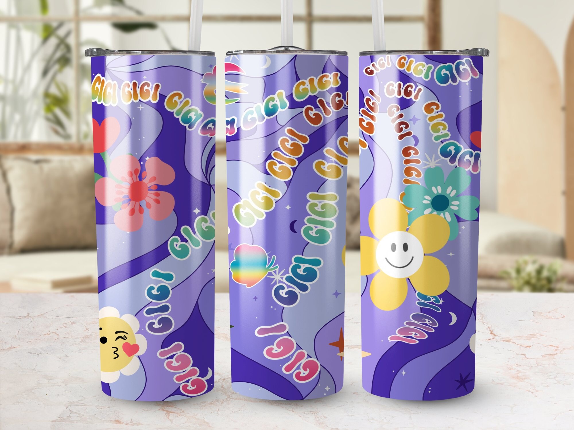 Mama Bibi Gigi Nana Mimi Mema Grandma Tumbler Wrap Bundle, 20oz Retro ...
