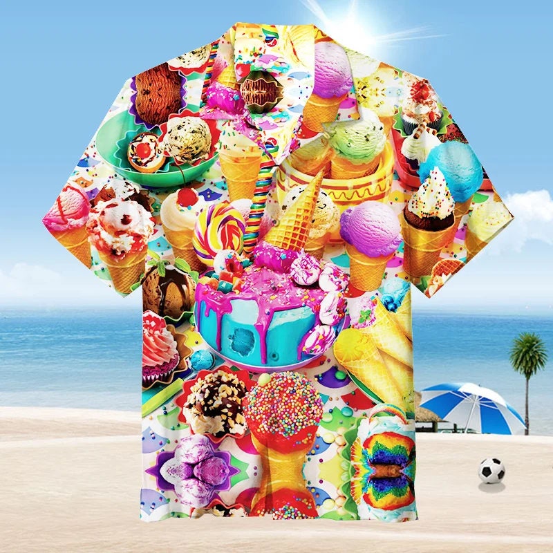 Ice Cream Shirts For Men 3d Printed Men's Hawaiian Shirt