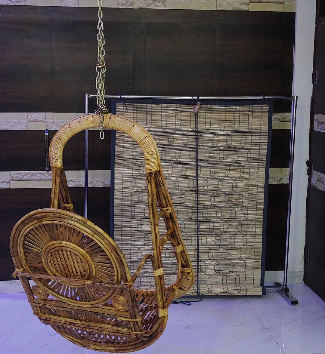 Black Cross Thread Design Bamboo Blinds Chirag Pattern Shades Outdoor ...