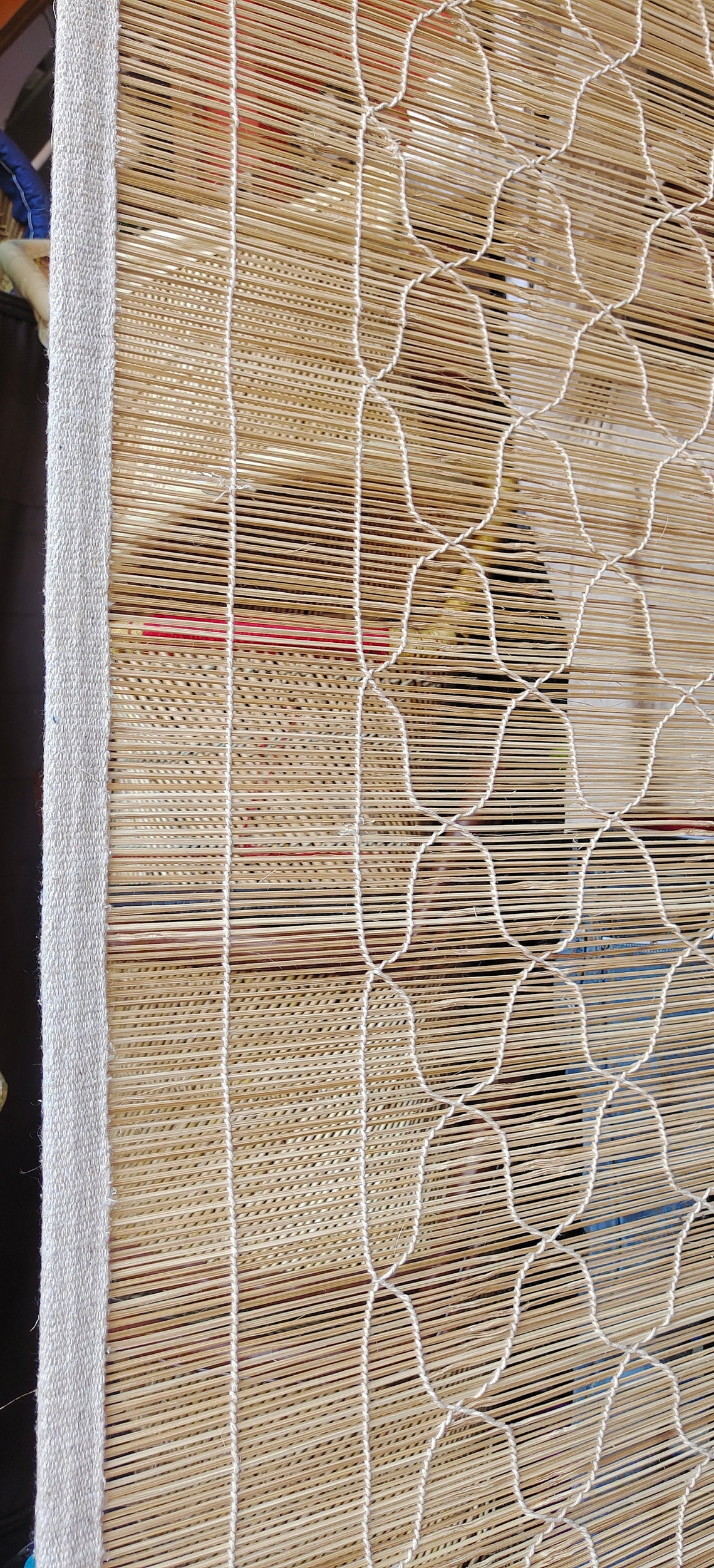 Cross Thread Wovan Pattern Chik Blind Shade Bamboo Cross Thread Design ...