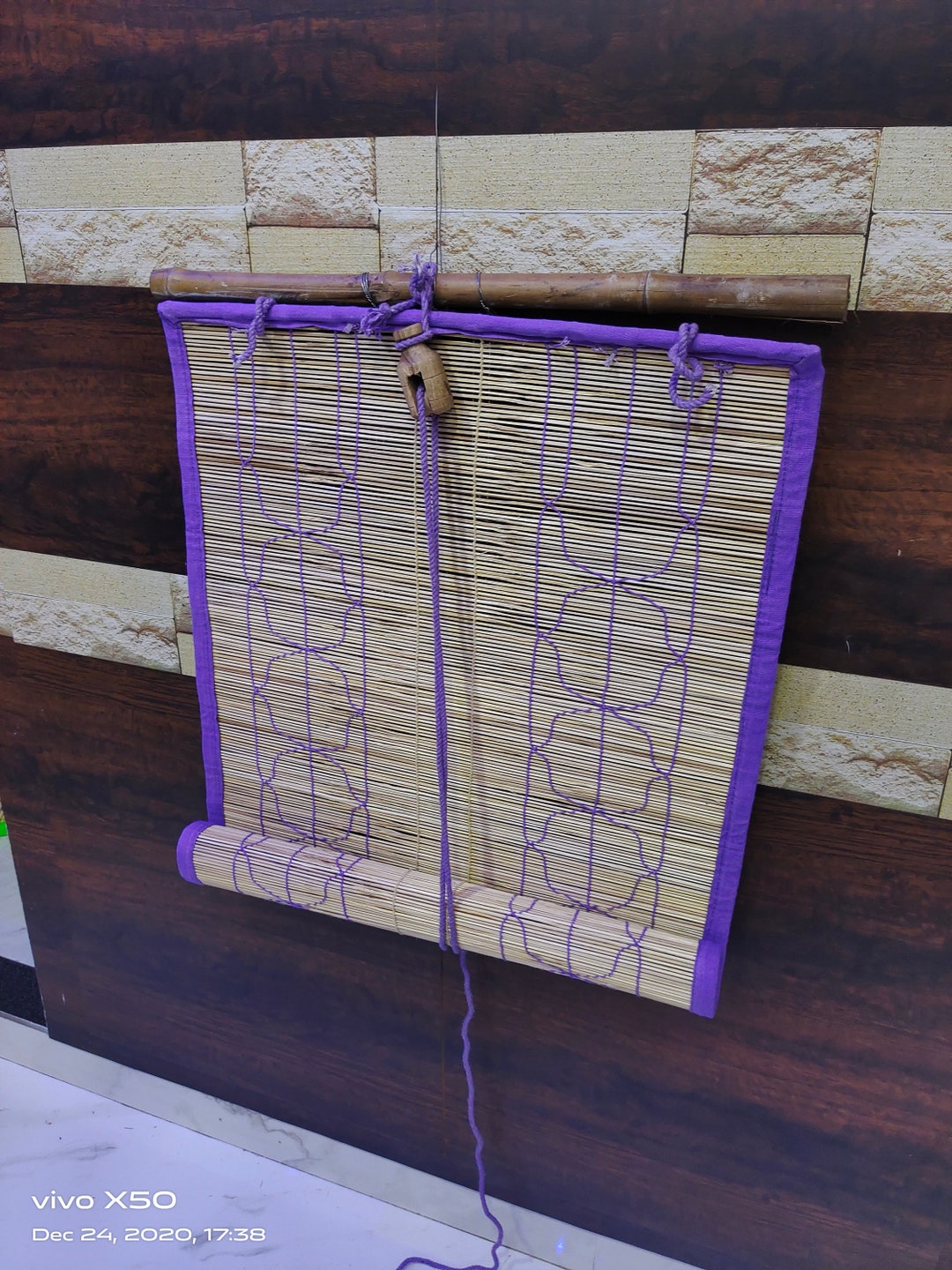 Cross Thread Design Bamboo Window Curtain Handmade Chik Blind Shade ...