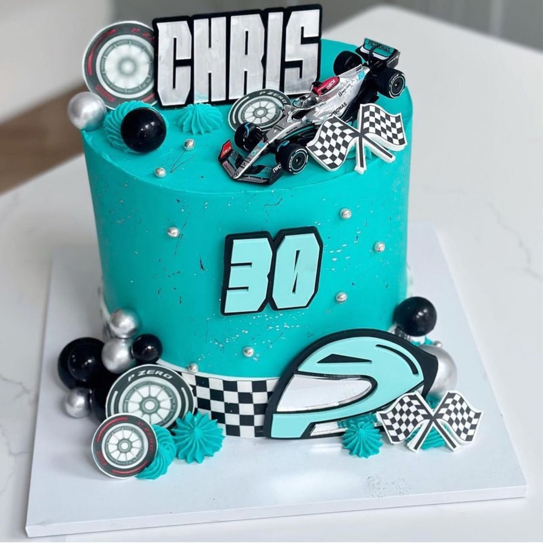 Personalised Racing Helmet Cake Topper - Etsy