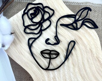 Lady Line Art Face Cake Plaque African Woman Part 2, Line Art Black ...