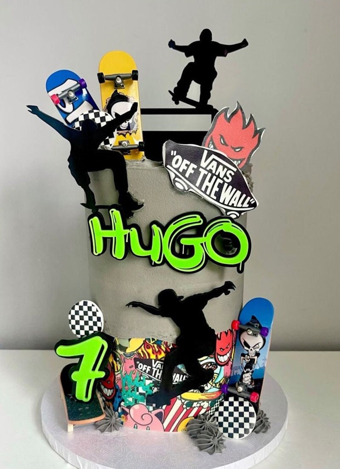 Personalised Skateboarding Cake Topper - Etsy