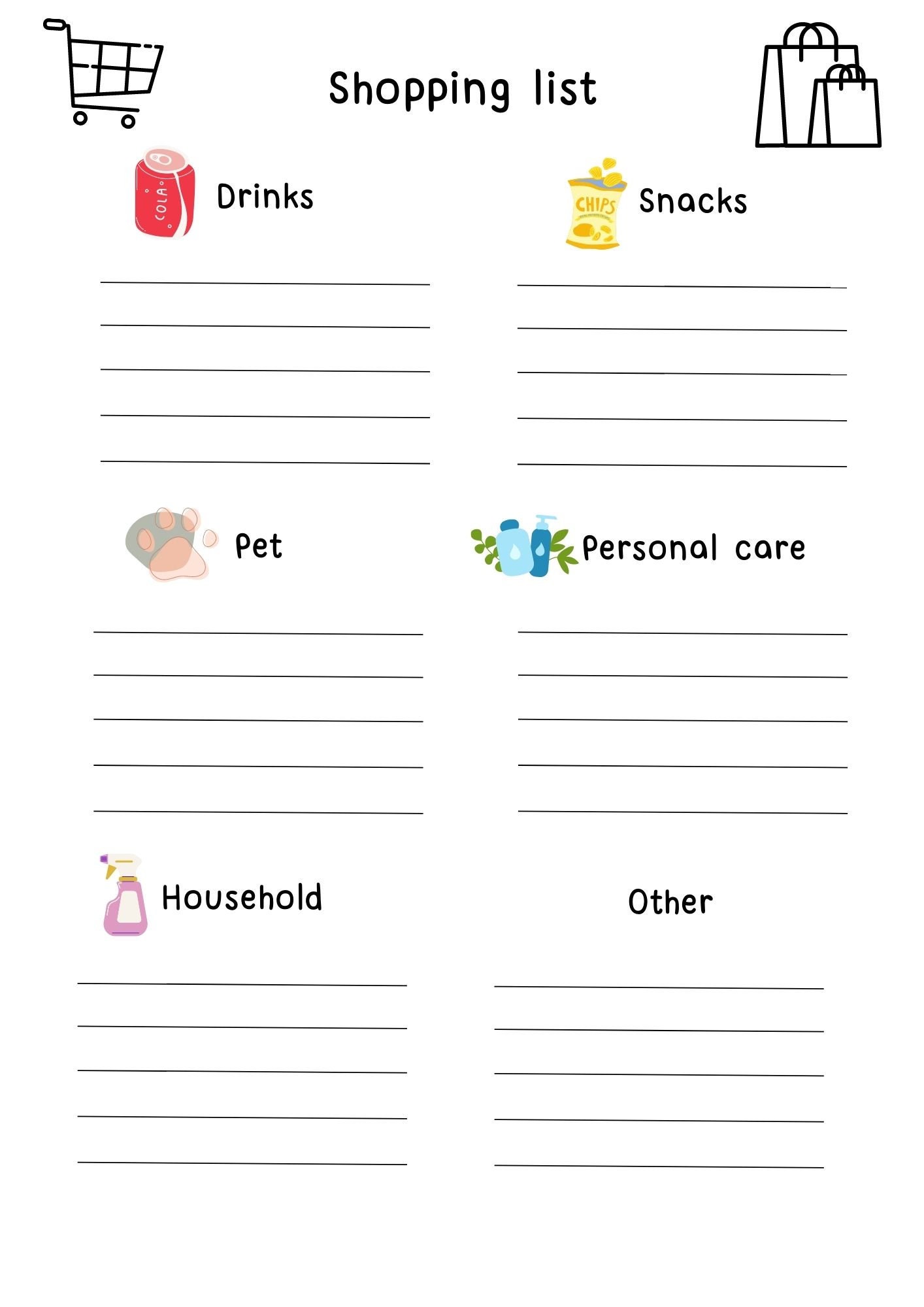 Time-saving Grocery Shopping Made Easy: PDF Checklist - Etsy