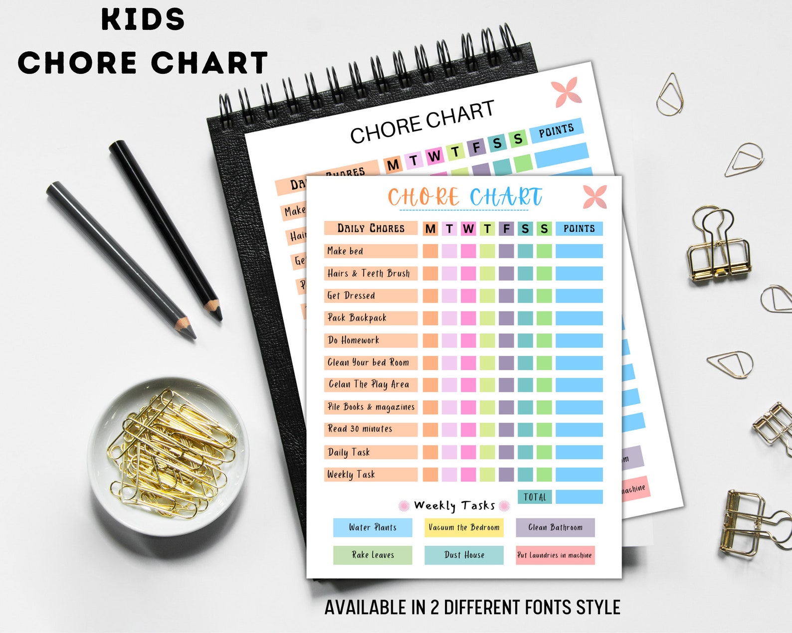 Kids Daily Responsibilities Chart Printable Daily Routine Kids Chore ...
