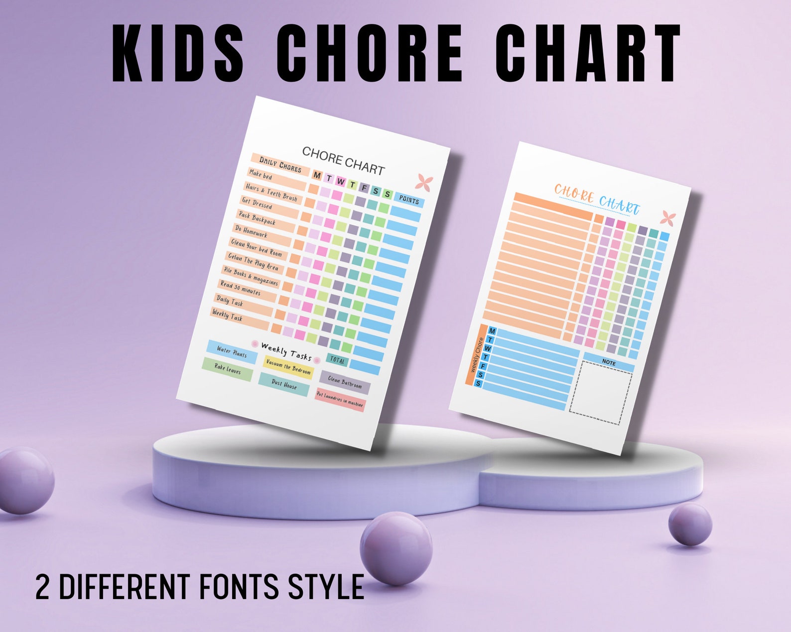 Kids Daily Responsibilities Chart Printable Daily Routine Kids Chore ...