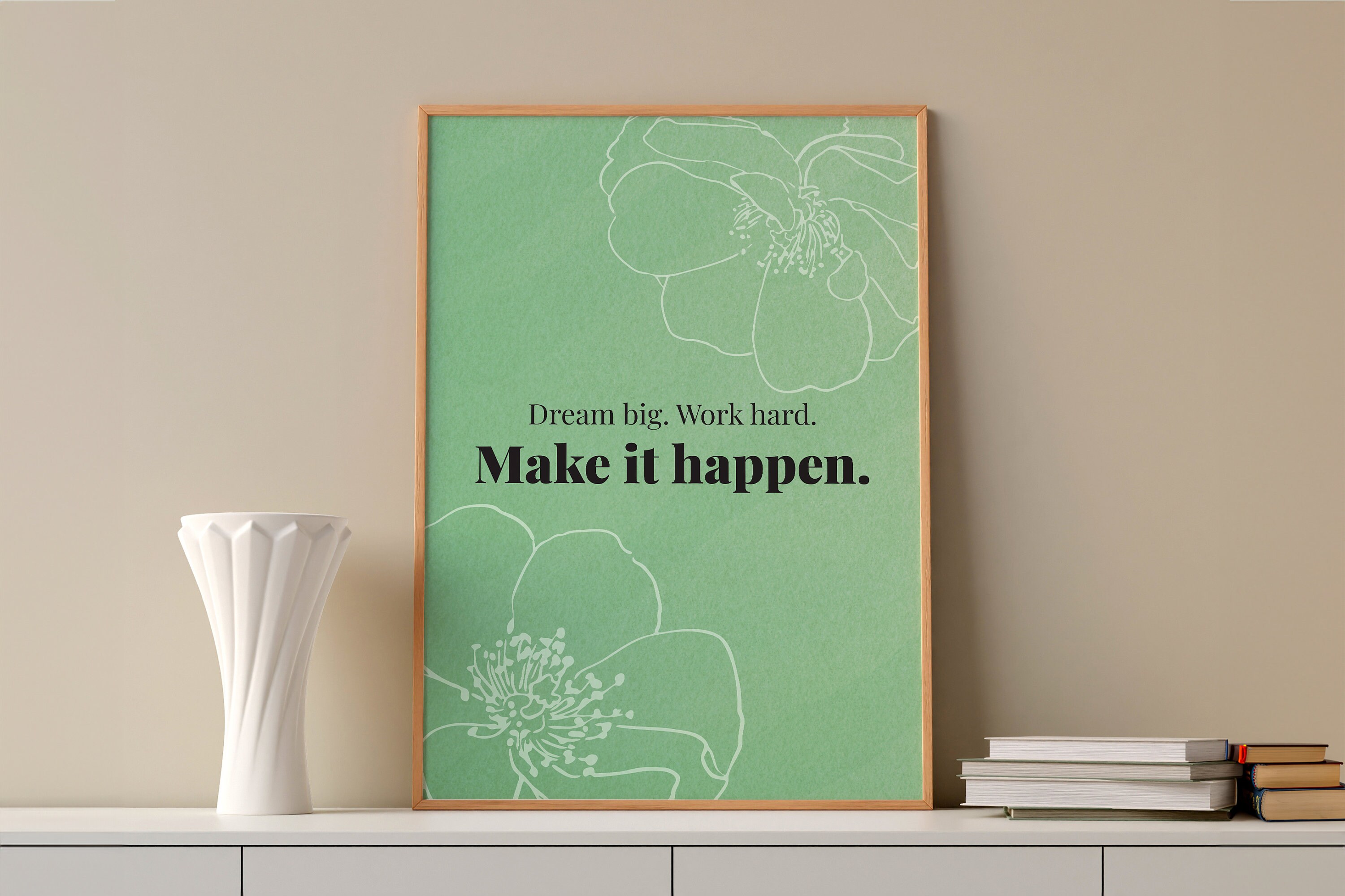 Dream Big Work Hard Make It Happen Motivational Poster - Etsy