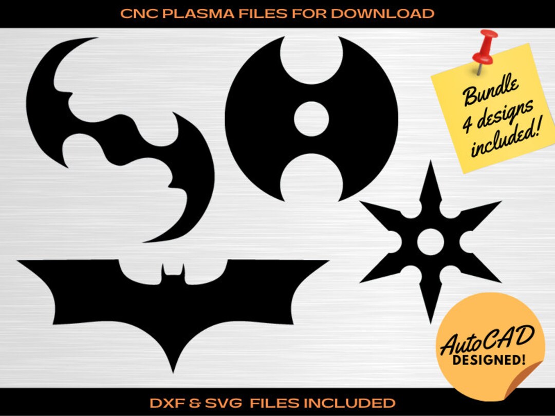 Batarang Bundle 4 DXF Files - Etsy